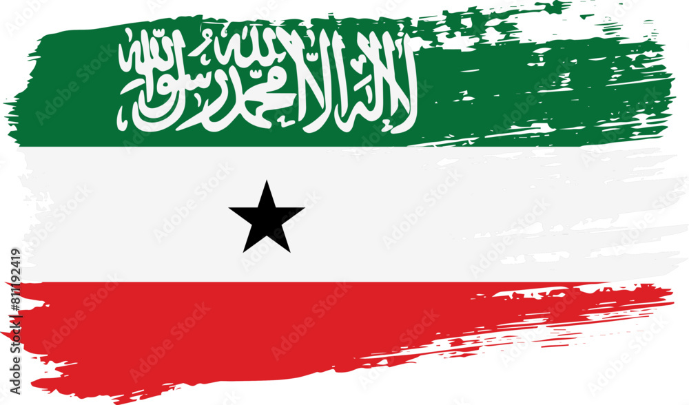 Somaliland flag, wide brush stroke on transparent background vector ...