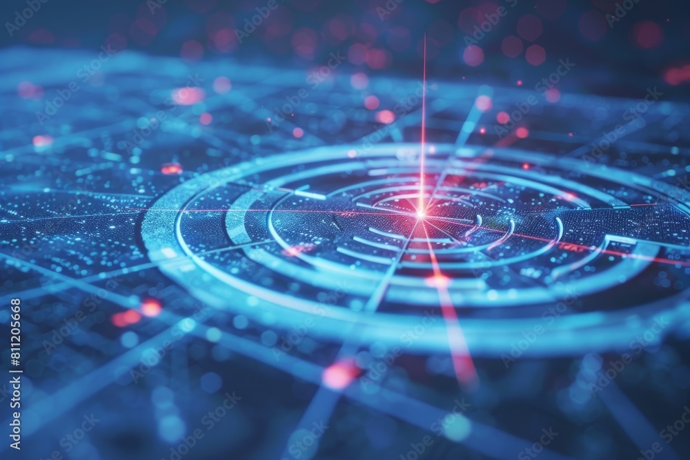 Dynamic blue and red abstract background featuring intersecting circles ...