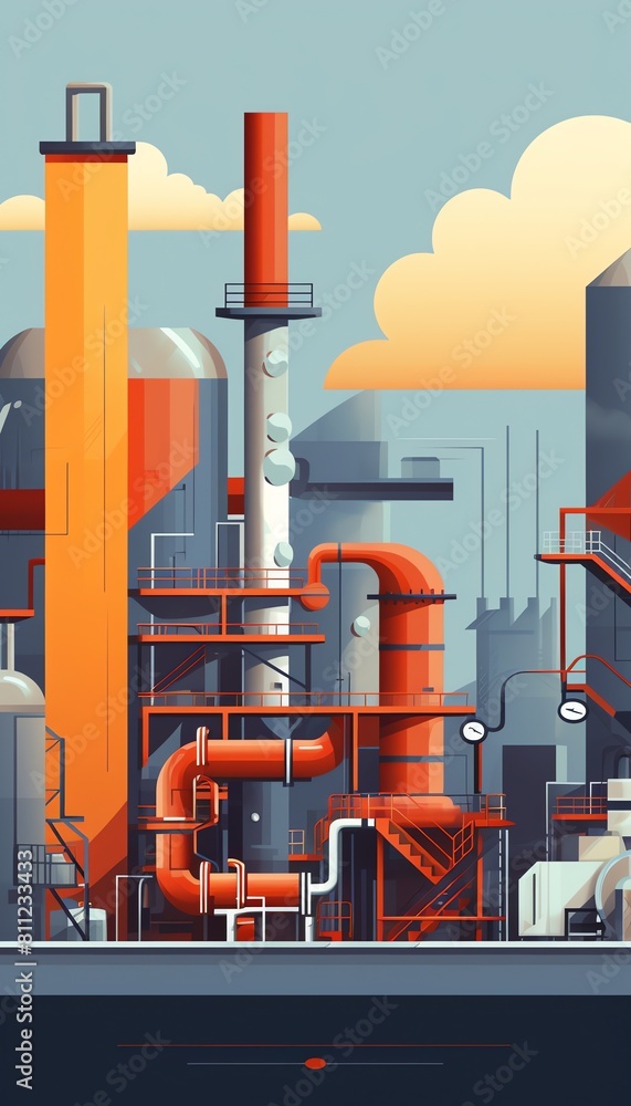 Industrial design concept flat design side view product development theme animation ...