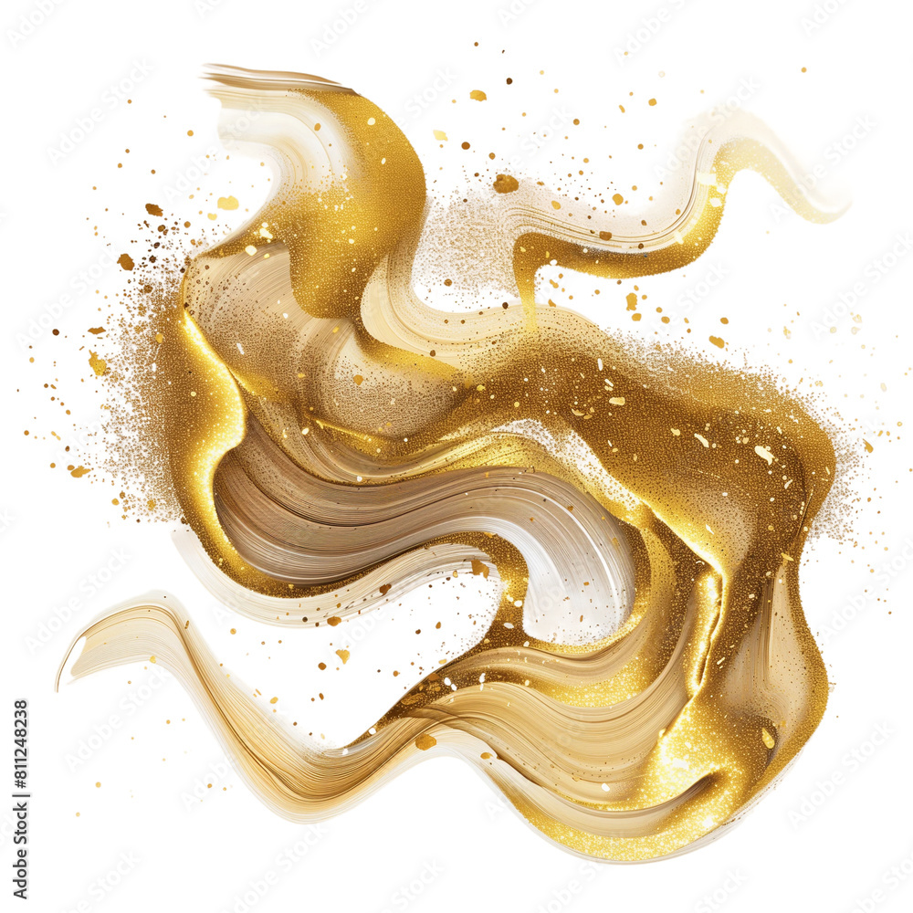 gold wave pattern isolated on white background Stock Illustration ...