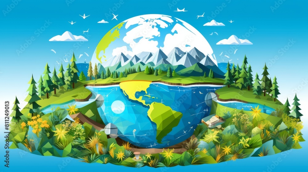Bright and engaging graphic of a globe encircled by various alternative ...