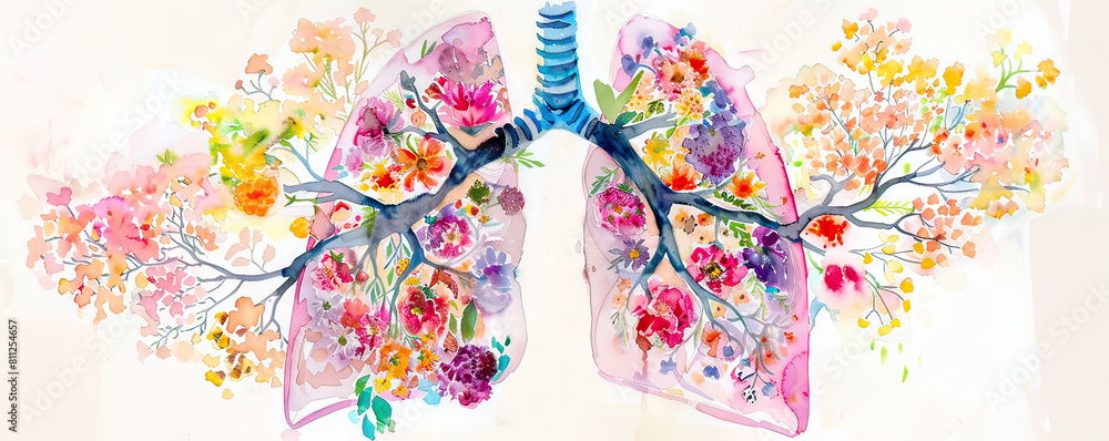 Stunning artistic representation of human lungs using vibrant floral ...