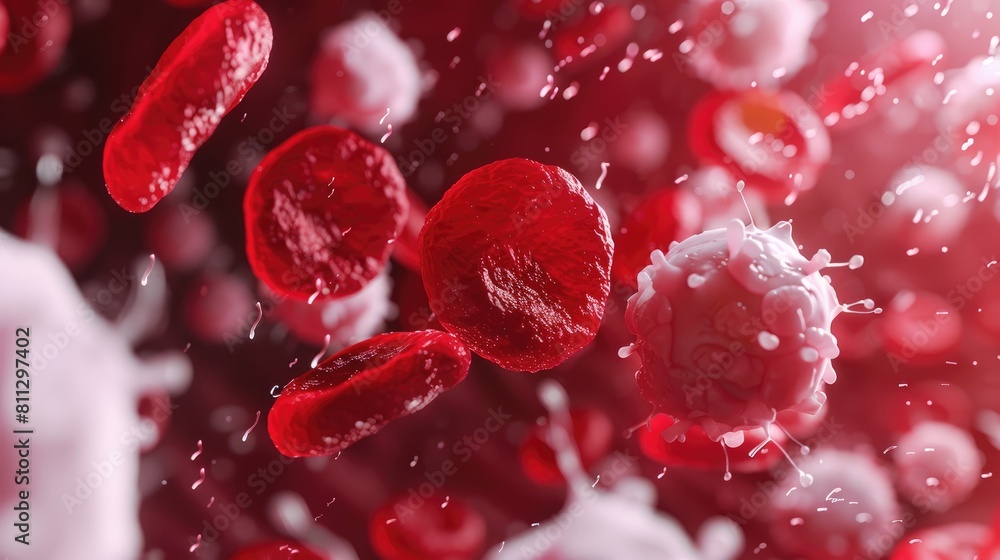 Microscopic Examination Revealing Red Blood Cells White Blood Cells ...