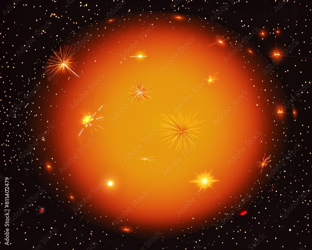 Abstract colorful background with Sun with eruptions. Creative colorful ...