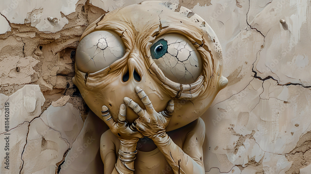 Cracked Reality Abstract Surreal Exploration of Perception with Egg ...