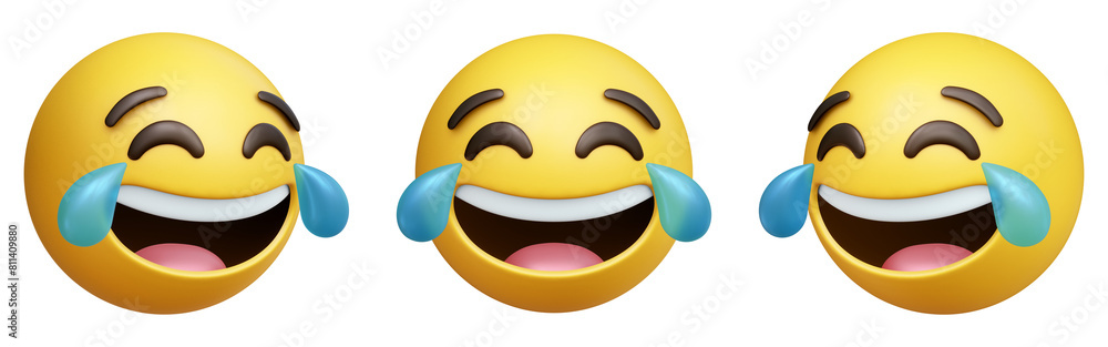 Laughing crying or face with tears of joy three-dimensional emoji ...