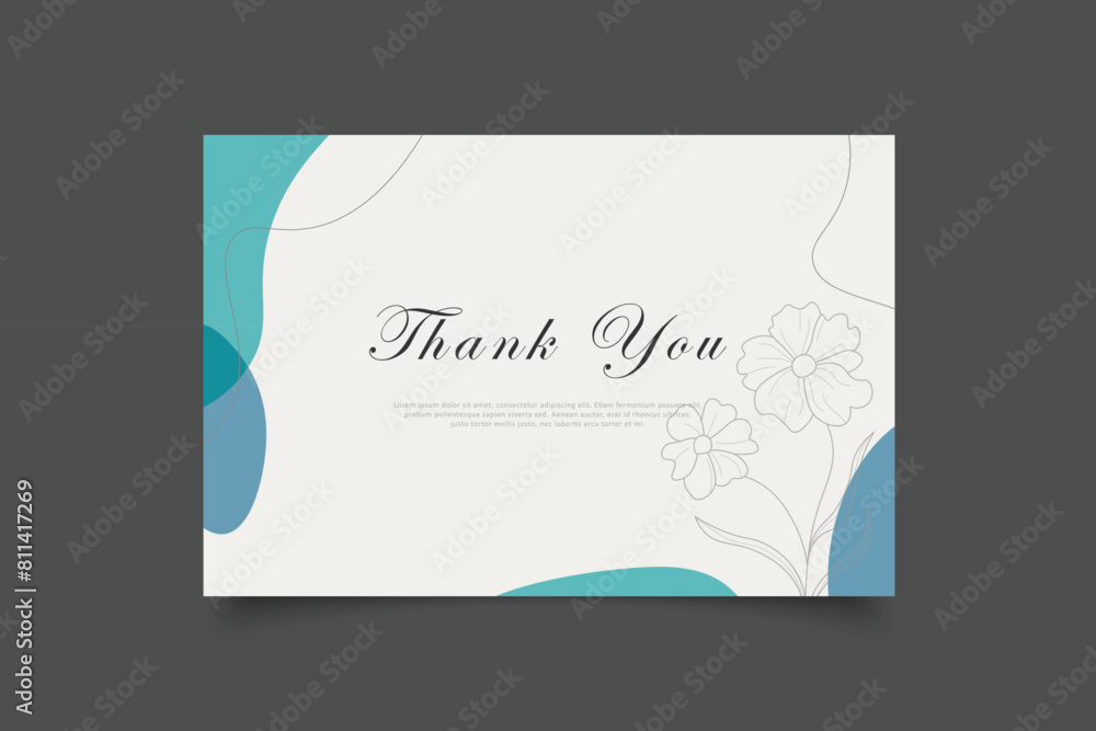 thank you card template minimalist background Stock Vector | Adobe Stock