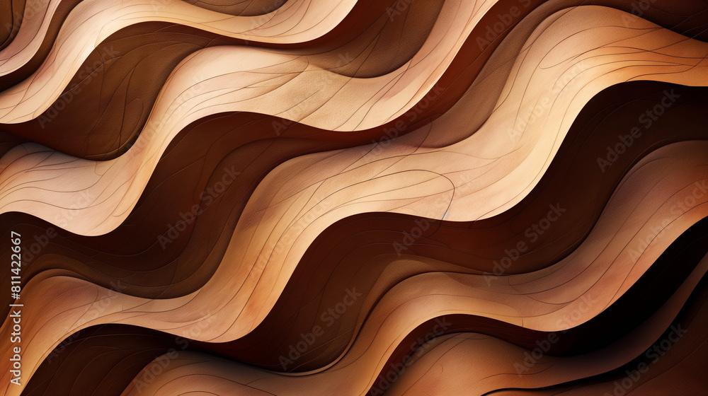 Abstract Wooden Wall Panel Design with Wave Patterns, Creating an ...