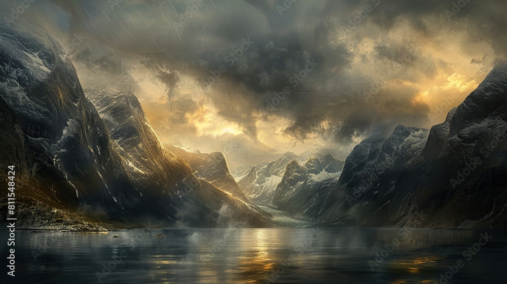 The Norwegian fjords, captured in the style of Turner's Romanticism ...