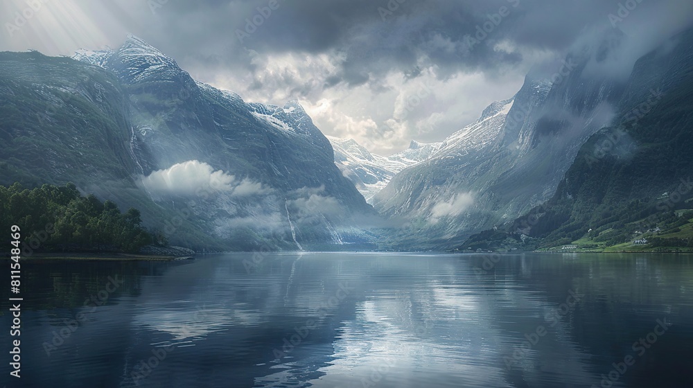 The Norwegian fjords, captured in the style of Turner's Romanticism ...