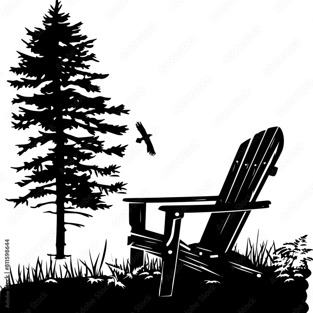 Adirondack Chair png, Adirondack Chair, Chair vector, Adirondack Scene ...