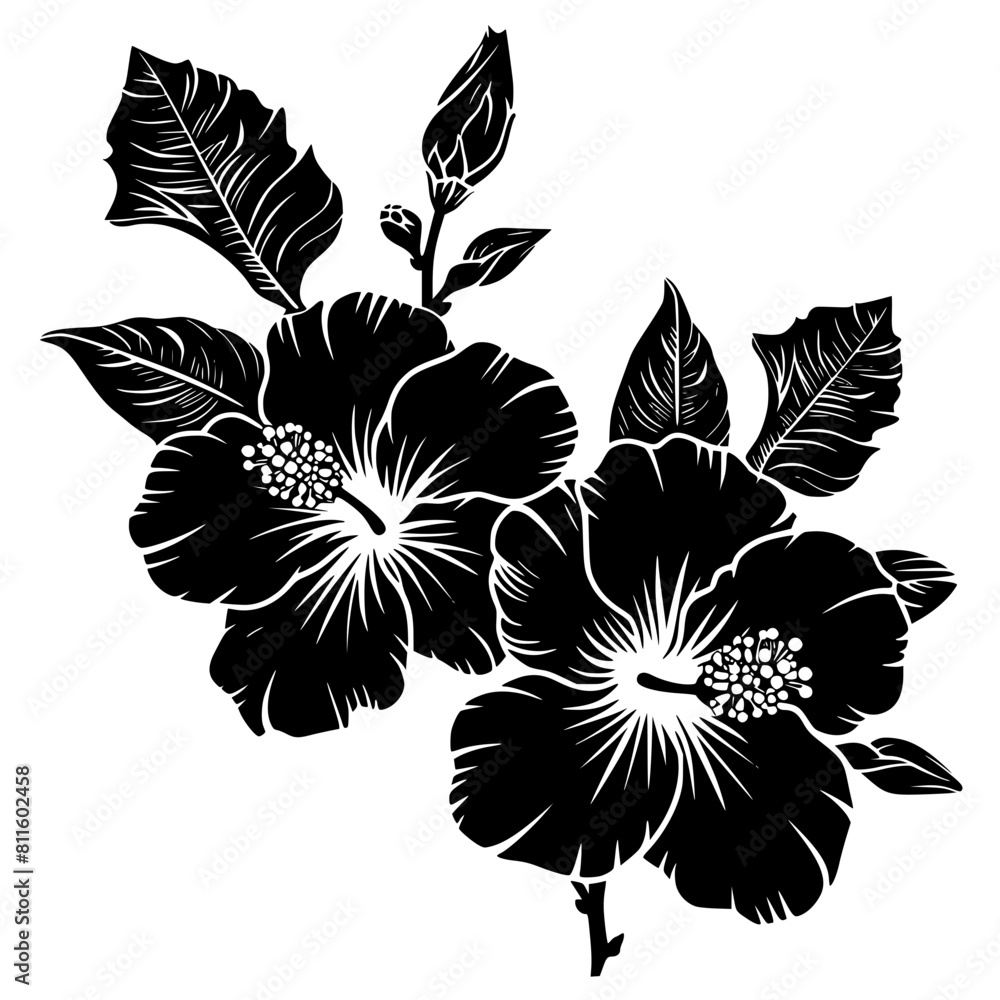 Image vectorielle Stock flower svg, Hibiscus svg, tropical flower svg ...