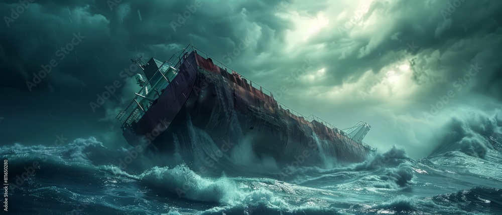The ocean claiming its own as a colossal cargo ship tips over and ...