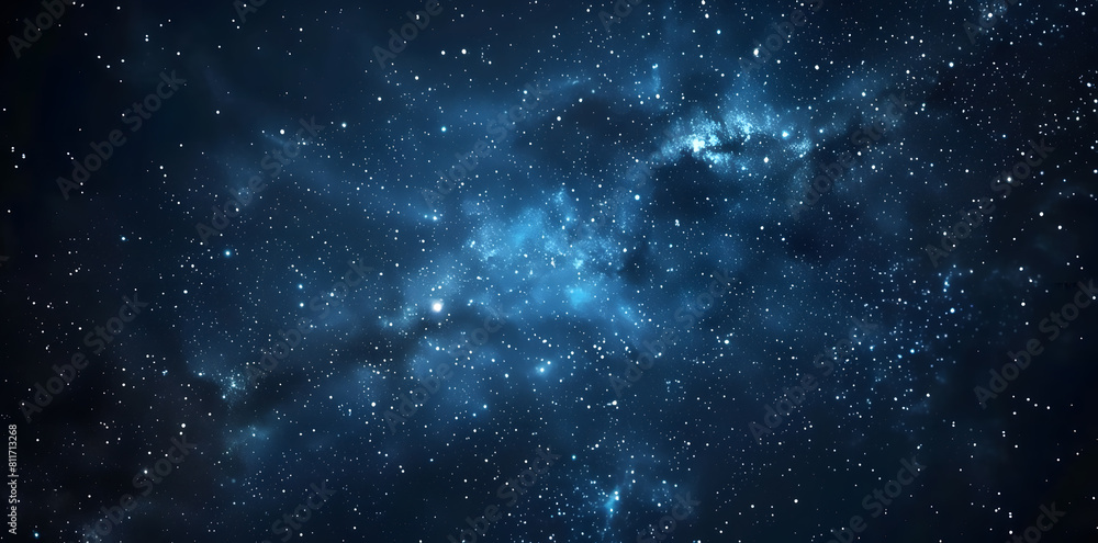 Blue night starry sky, space background. Wallpaper with a serene blue ...