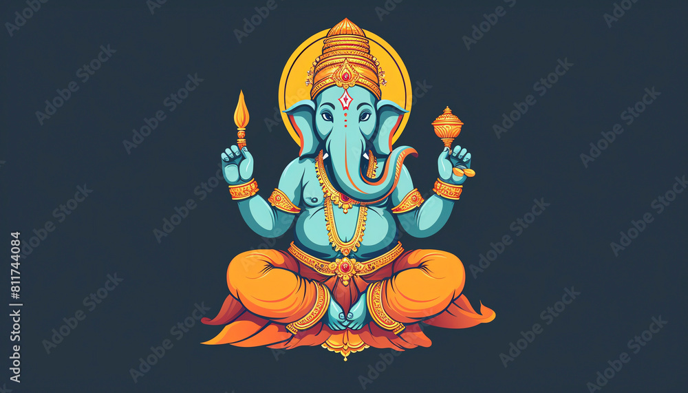 Ganesha flat design front view festival theme animation Complementary ...