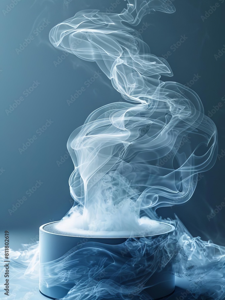 Set air flow on a light background Infrared wind wave light effect ...