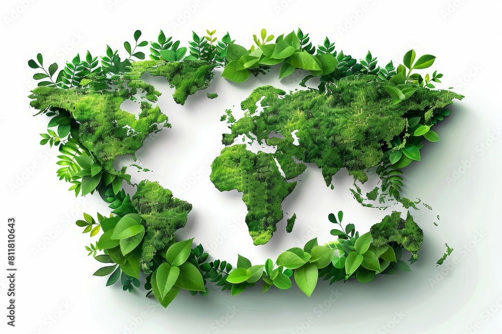 05 June, World Environment day concept 3d design 3d World map with ...