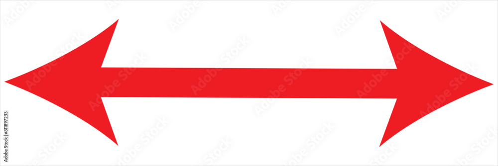 Double arrow sign. Long straight horizontal arrow with two sided ...
