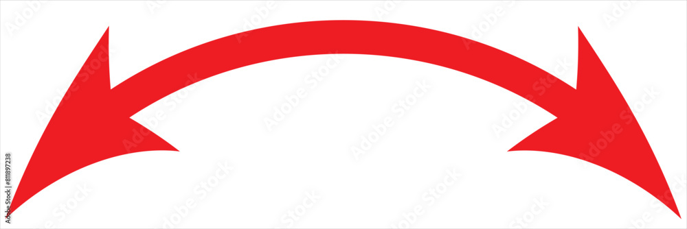 Curved Double arrow icon vector. Arrow pointer icon sign symbol in ...
