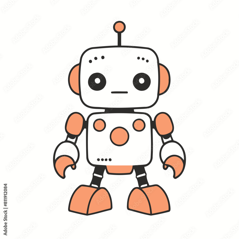 Vector illustration of a playful Robot for preschoolers' storytime ...