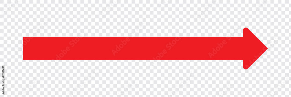 Horizontal long straight arrow with two left and right pointers. Black ...