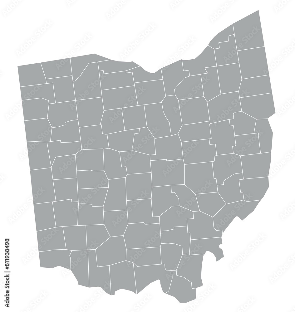 Map of the US states with districts. Map of the U.S. state of Ohio ...