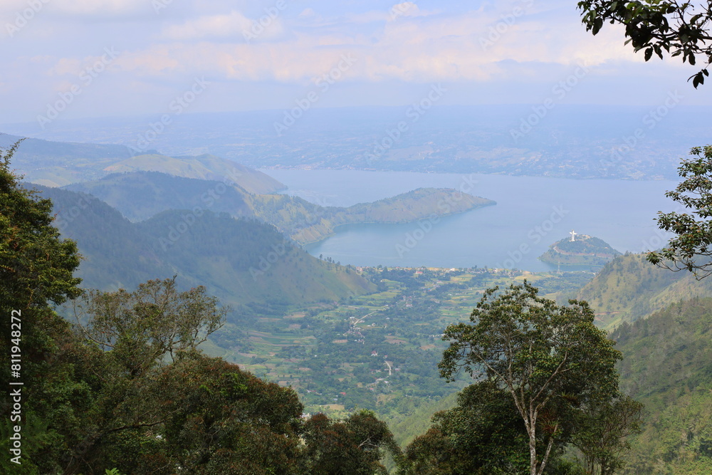 Stunning scenery of volcanic lake Toba - largest and deepest crater ...