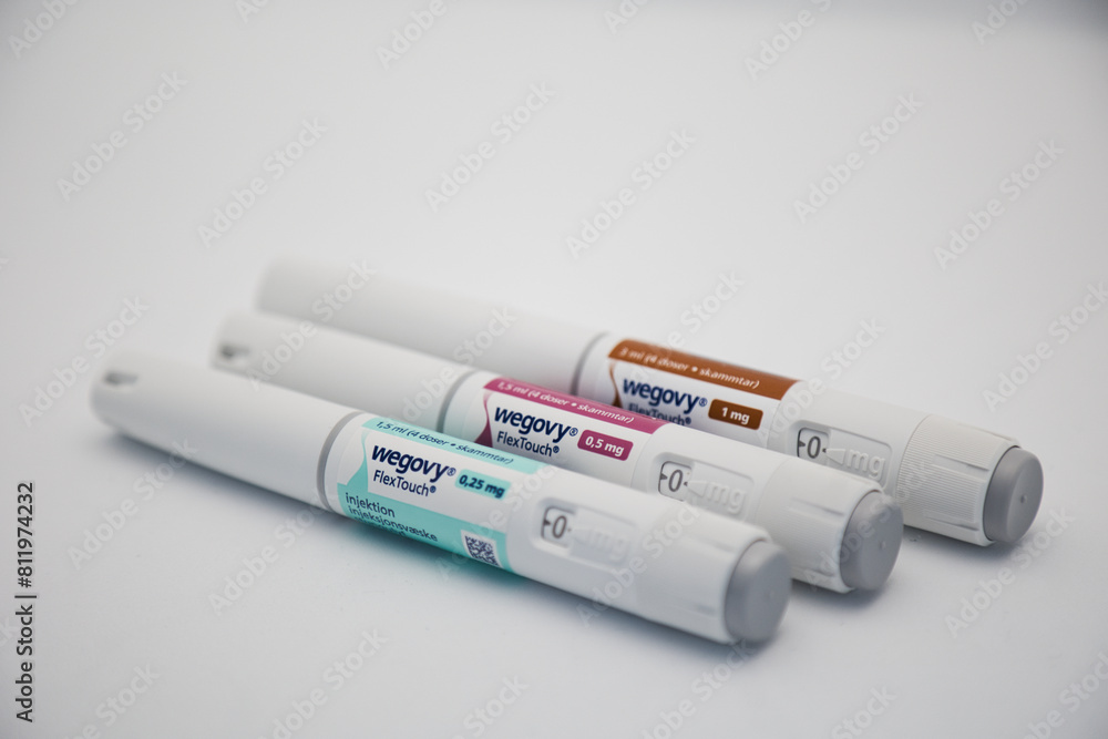 Wegovy Semaglutide injection pens in 0,25, 0,5 and 1 mg doses Stock ...