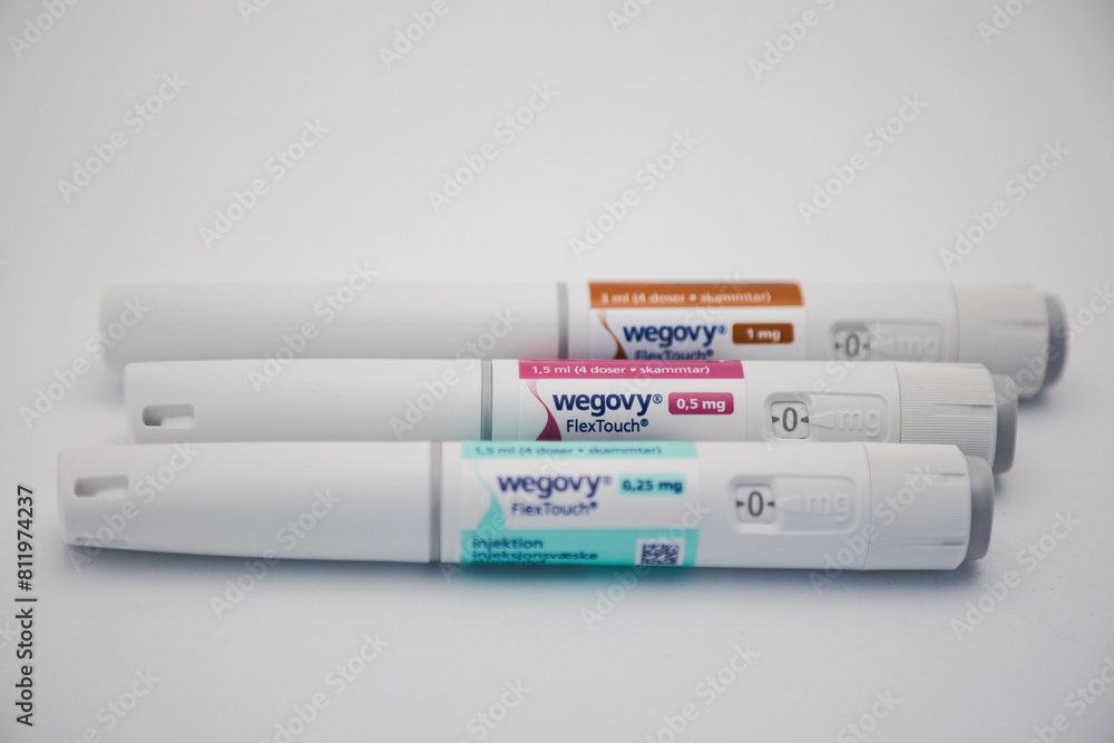 Wegovy Semaglutide injection pens in 0,25, 0,5 and 1 mg doses Stock ...