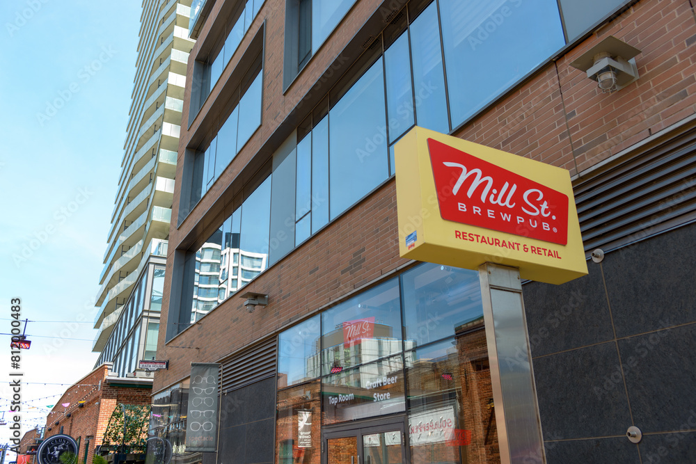 exterior building and sign at Mill Street Brewpub Distillery District ...