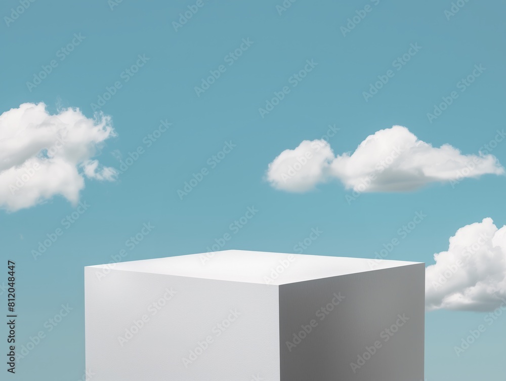Generated image3D Illustration Rectangle Square Podium Showcase Stand ...