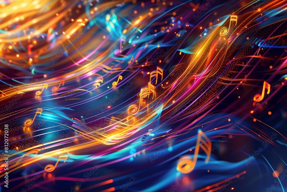 Abstract backgrounds that represent musical instruments are transformed ...