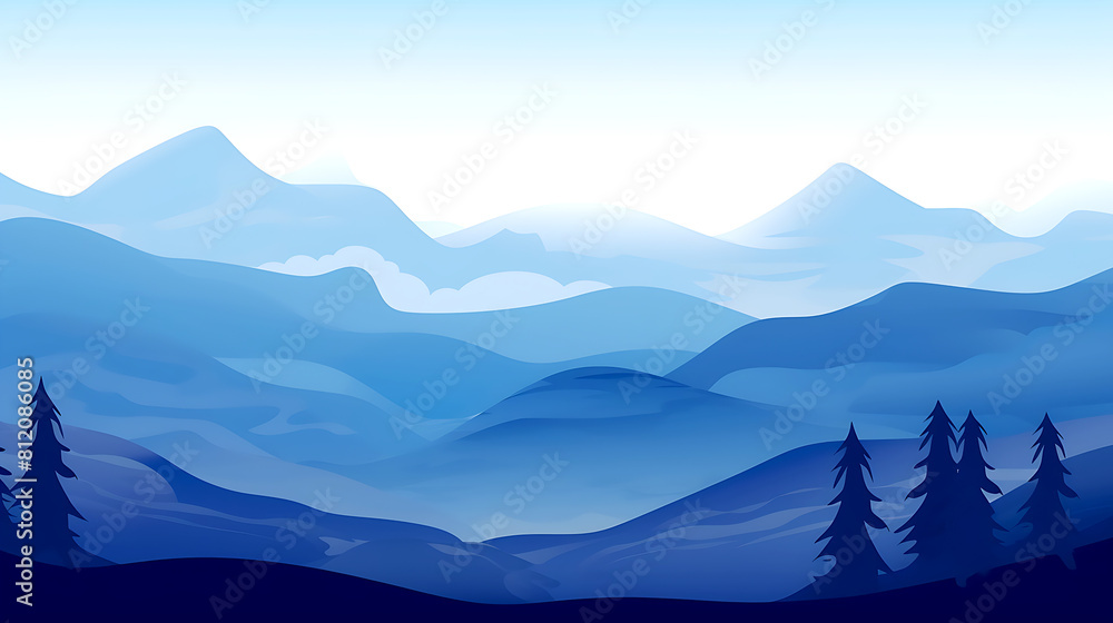 Vector illustration of mountain landscape background design Stock ...