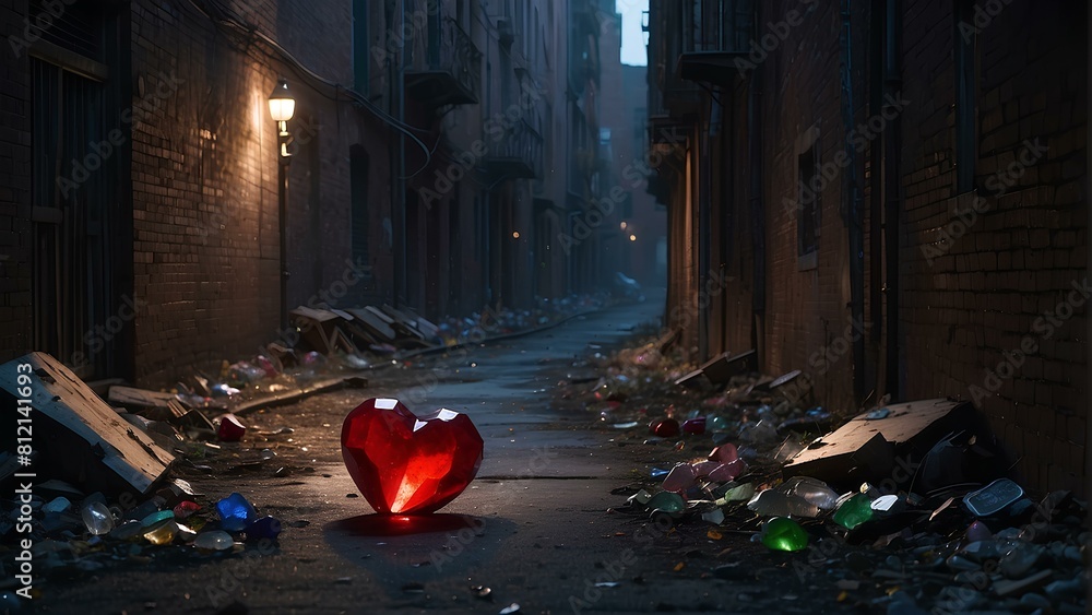 Unwanted Affection: Gem-like heart in the garbage heap Amidst Refuse ...
