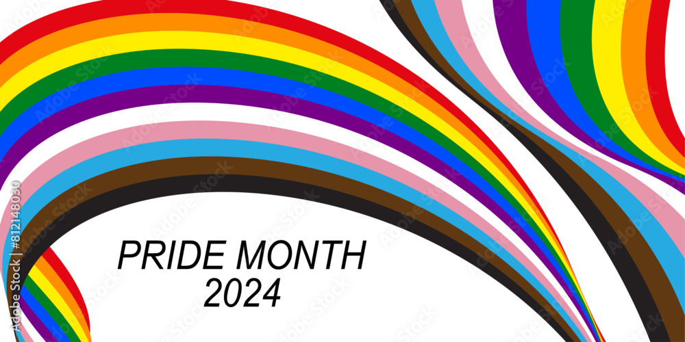 LGBT Pride Month 2024 concept. LGBTQIA Pride flag modern background and ...