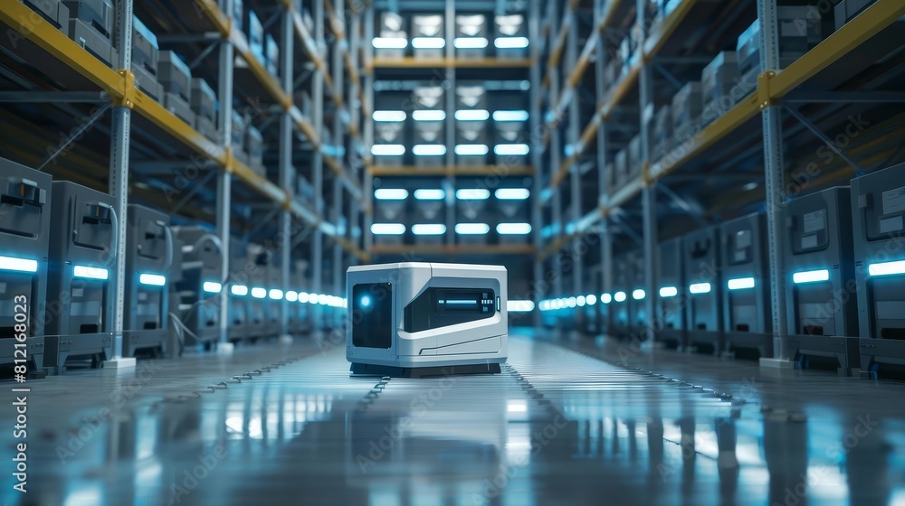 automated inventory management robot connected to 5g network in modern ...