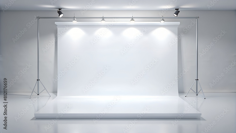 Blank white studio background. Design for product demonstration. Stock ...