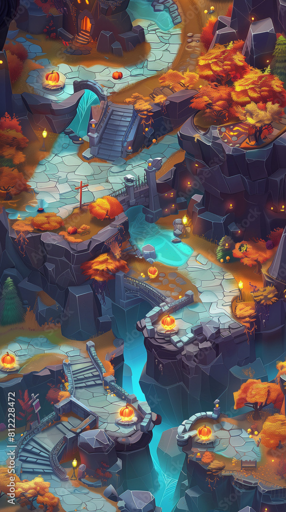 map level progression mobile game art Stock Illustration | Adobe Stock