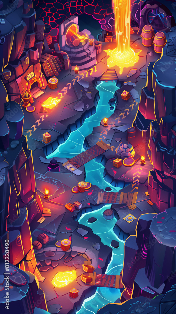 map level progression mobile game art Stock Illustration | Adobe Stock