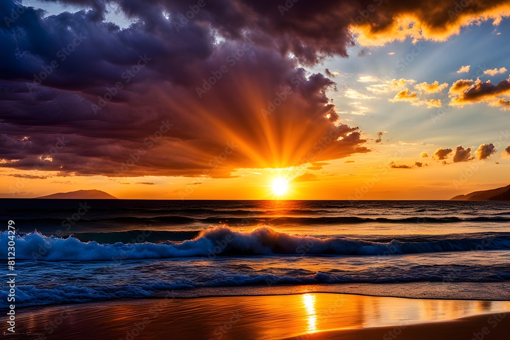 Photographs of beautiful sunsets, sunsets, brilliant sunsets in the ...