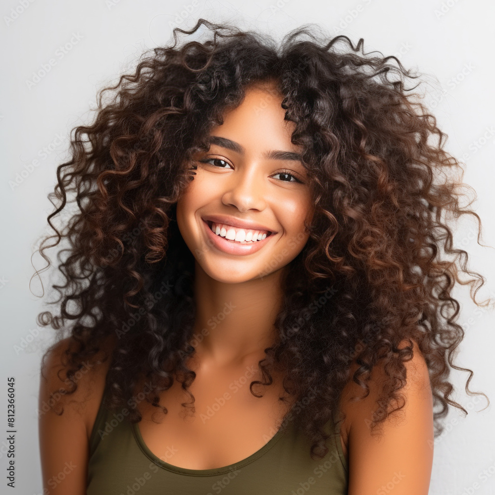 Beautiful Black Caribbean African American Woman Female Smiling With