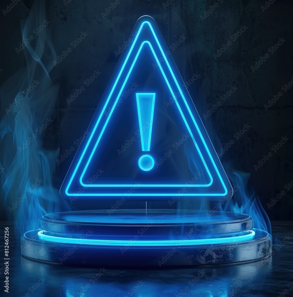 triangular warning sign on top and exclamation mark inside the triangle ...