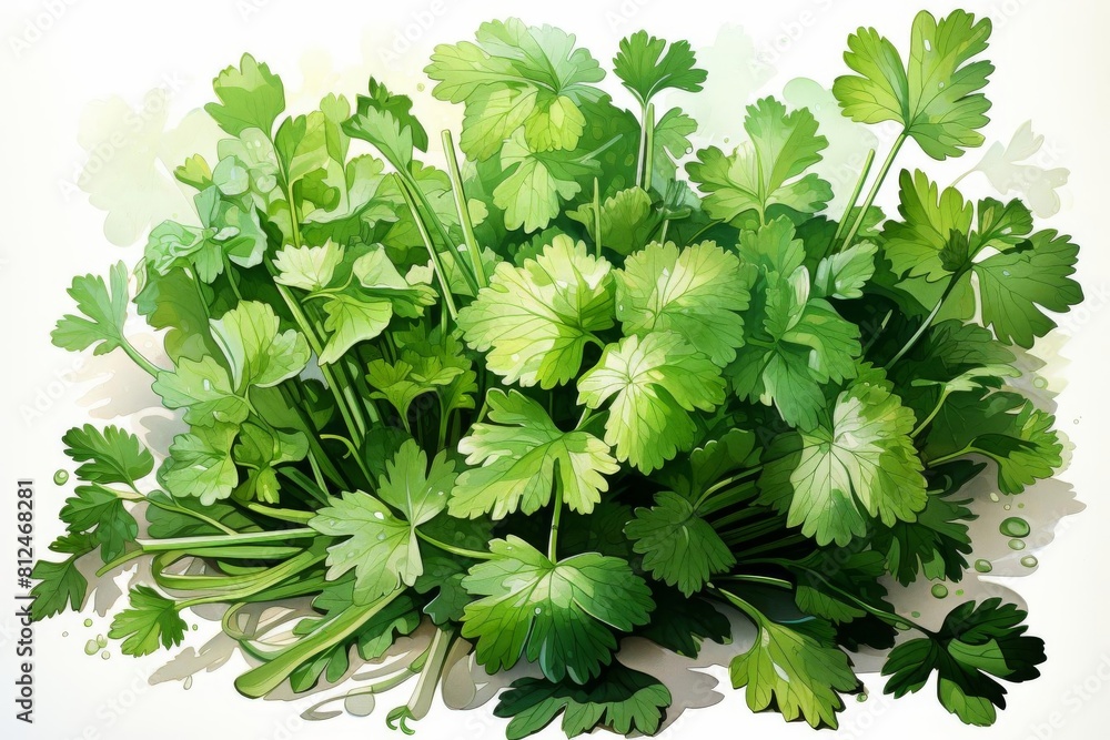 Coriander gardener flat design side view sustainable agriculture theme ...