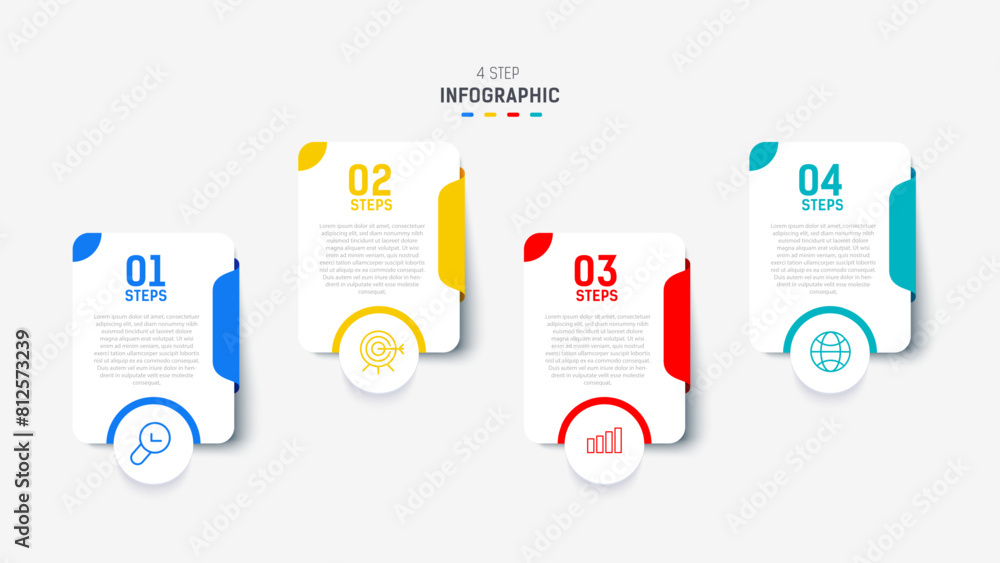 Image vectorielle Stock Four Step Infographic element design Vector ...