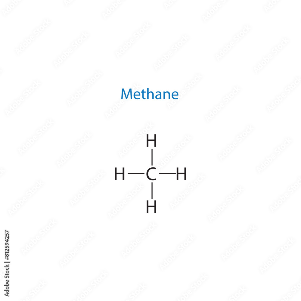 Methane molecule lewis structure diagram.organic compound molecule ...
