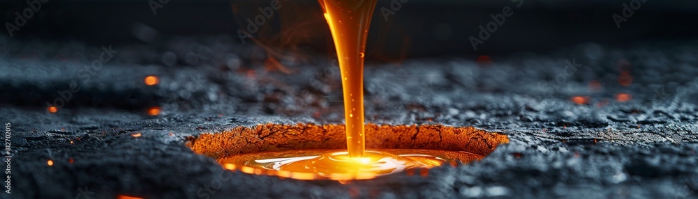 An elegant display of pouring liquid gold into a graphite casting form ...