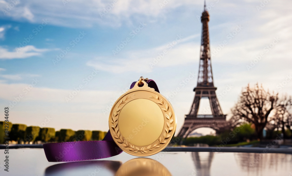 Olympic gold medal of the first place winner as a reward for winning a ...