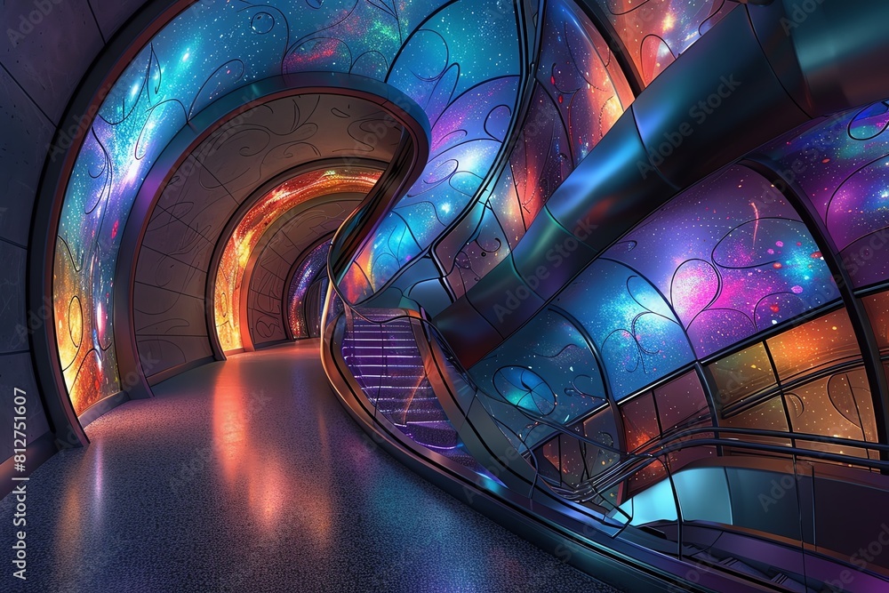 Futuristic 3D wallpaper bursting with vivid colors and imaginative ...