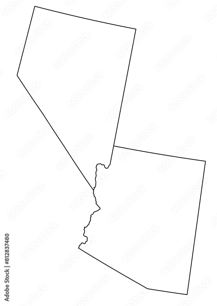 Map of the US states with districts. Map of the U.S. state of Nevada ...
