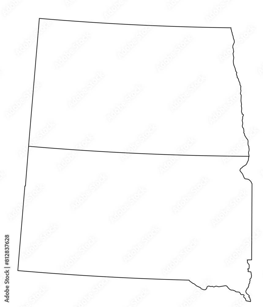 Map of the US states with districts. Map of the U.S. state of North ...